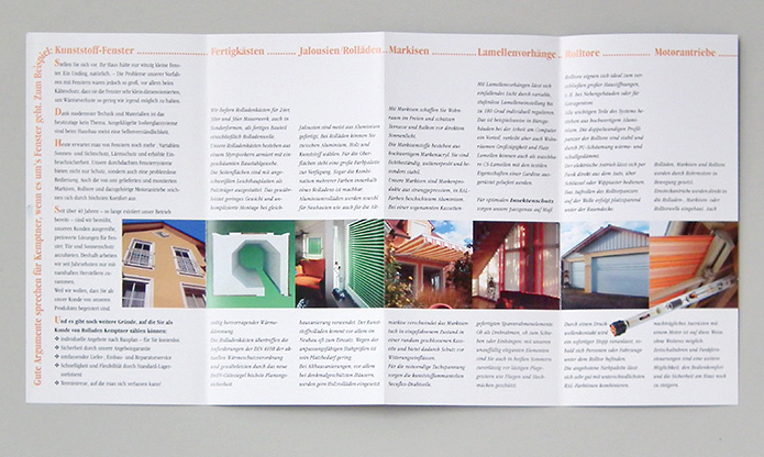 Rolladen Kemptner : Folder : Leporello » Artwork Kommunikationsdesign